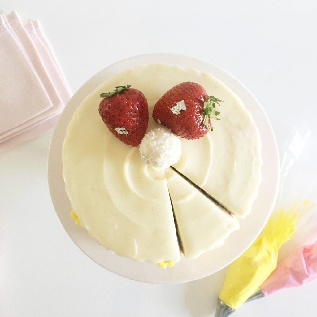 Strawberry Cake with natural Strawberry filling - Sweet Fix Baker