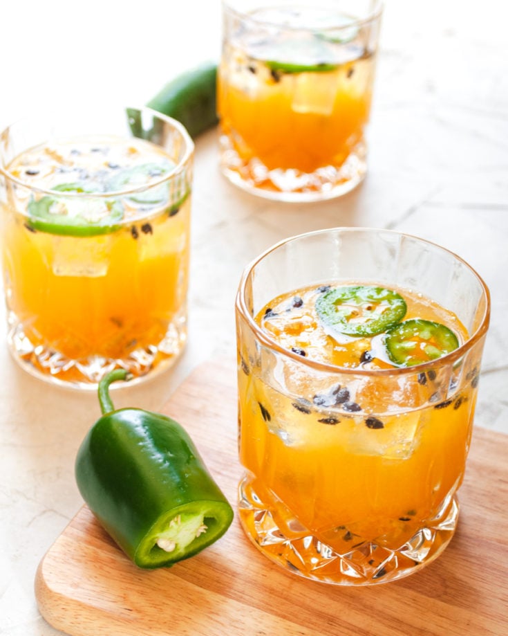 Mango & Passion Fruit Mezcal Cocktail - Sweet Fix Baker