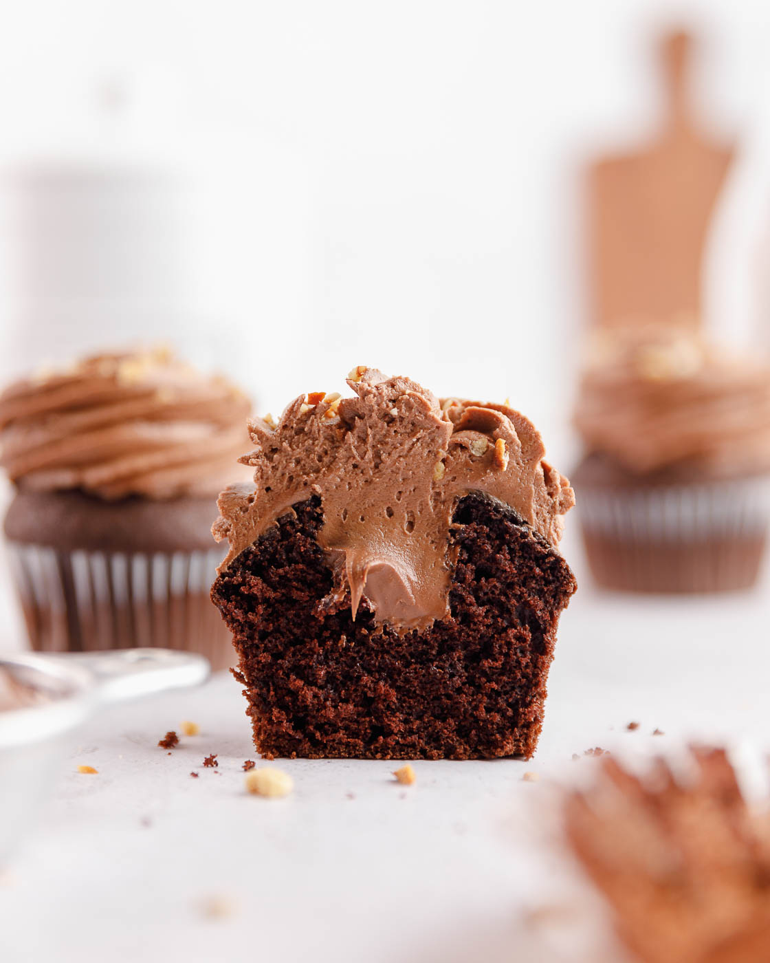 Homemade Nutella Cupcakes with Nutella filling - Sweet fix Baker