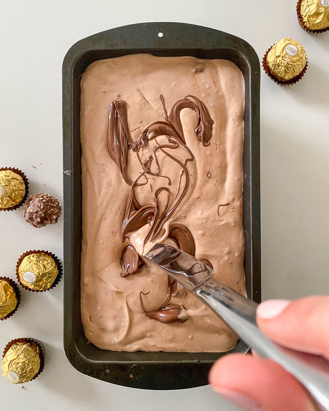 Easy Nutella Ice Cream (with Nutella swirl) - Sweet Fix Baker