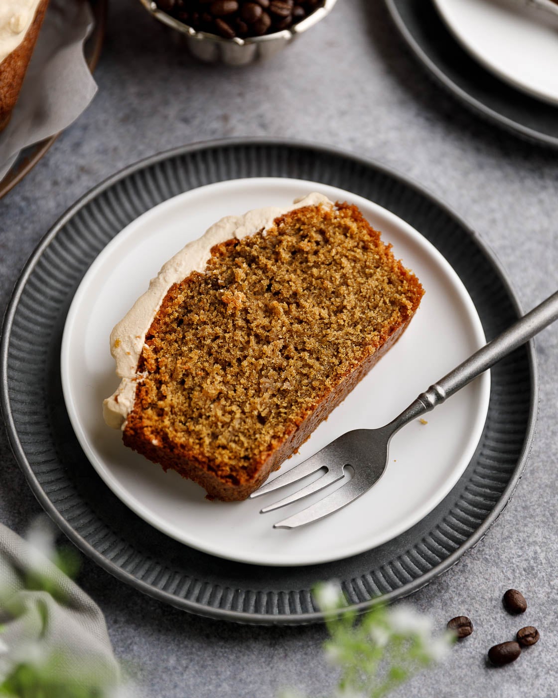 Coffee Loaf Cake Recipe (with Coffee whipped cream frosting)