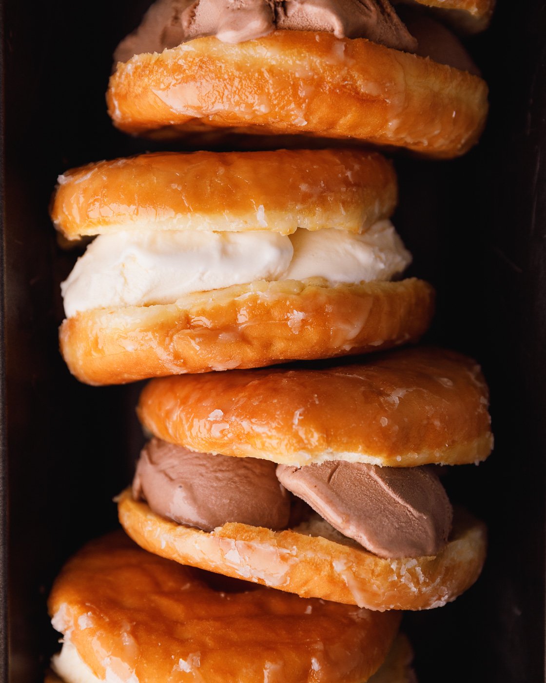 Donut ice cream sandwich store